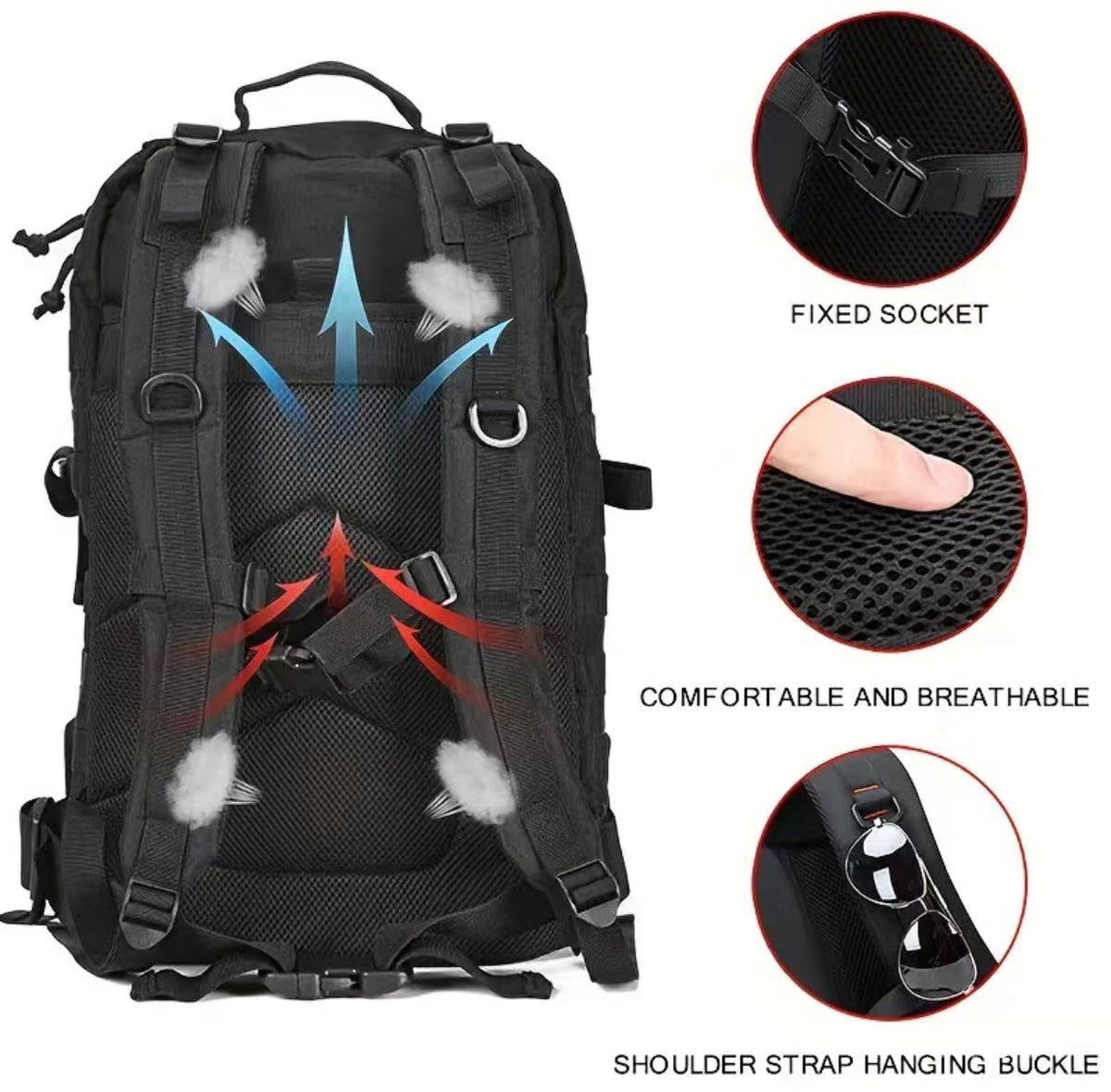 Outdoor Tactical Waterproof Large Capacity Backpack with FREE patch an ...
