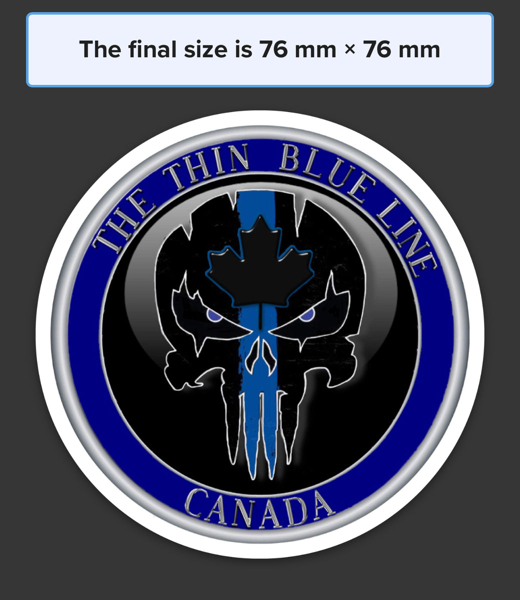 Thin Blue Line Canada 3 " Round Punisher Sticker / Decal – The Thin ...