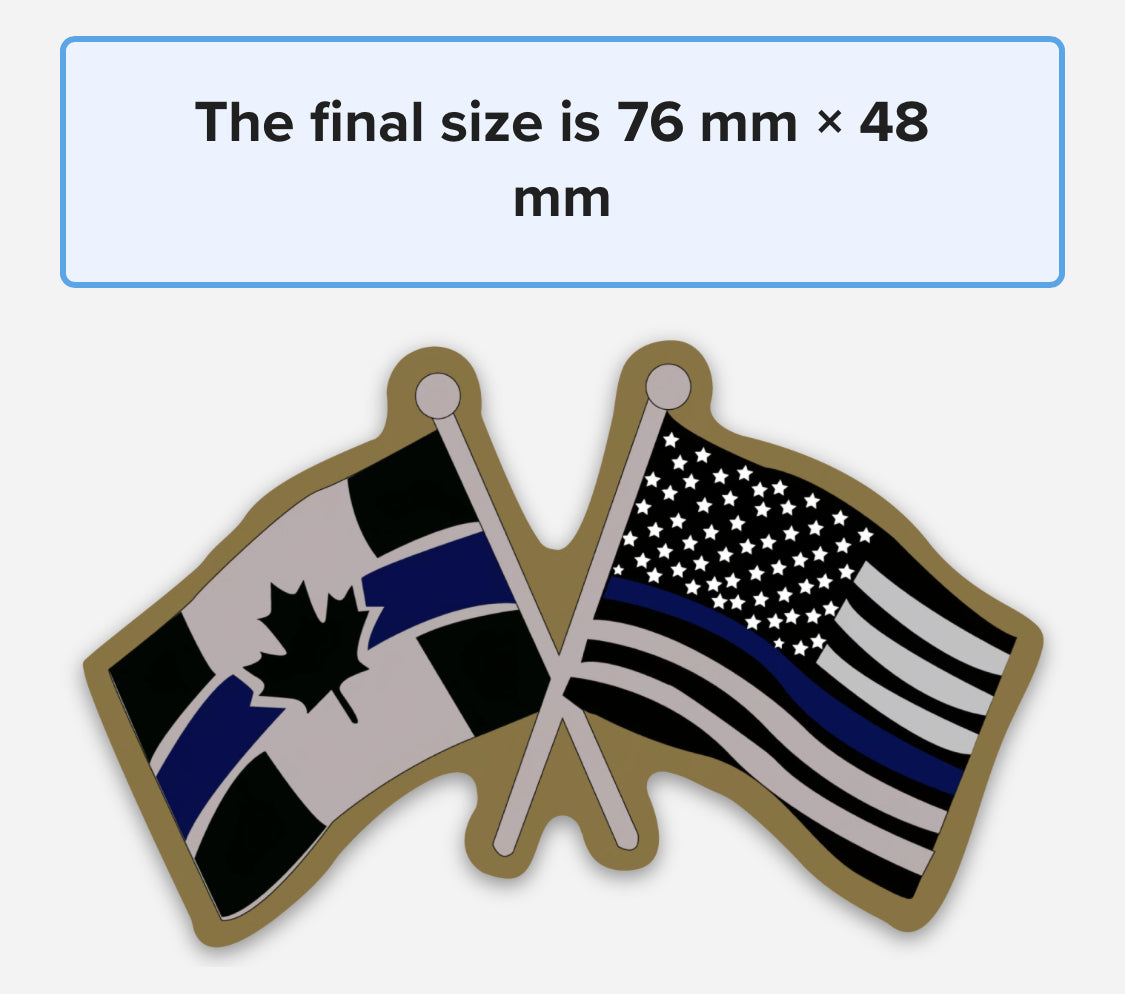 Canada-USA Crossed Thin Blue Line Flags Magnet – The Thin Blue Line Canada