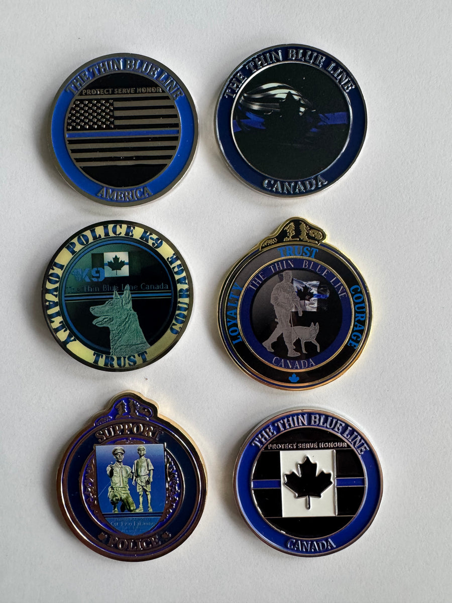 The Complete Thin Blue Line Canada Challenge Coin Set – The Thin Blue ...