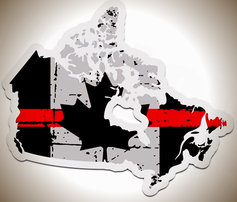Canadian Flag Country Outline Red Line Sticker Decal – The Thin Blue ...