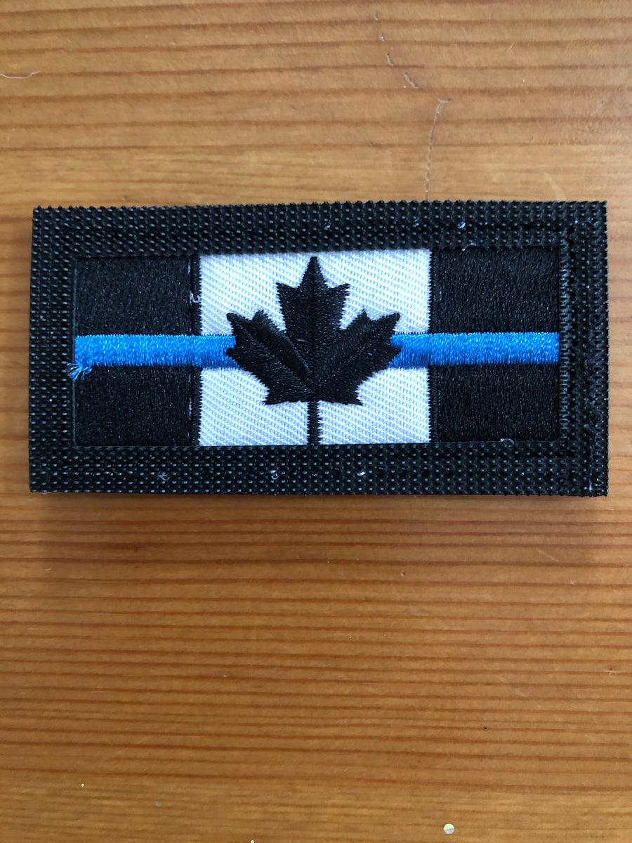 Double Sided Thin Blue Line Canadian Flag / Canadian Flag Patch (2 ver ...