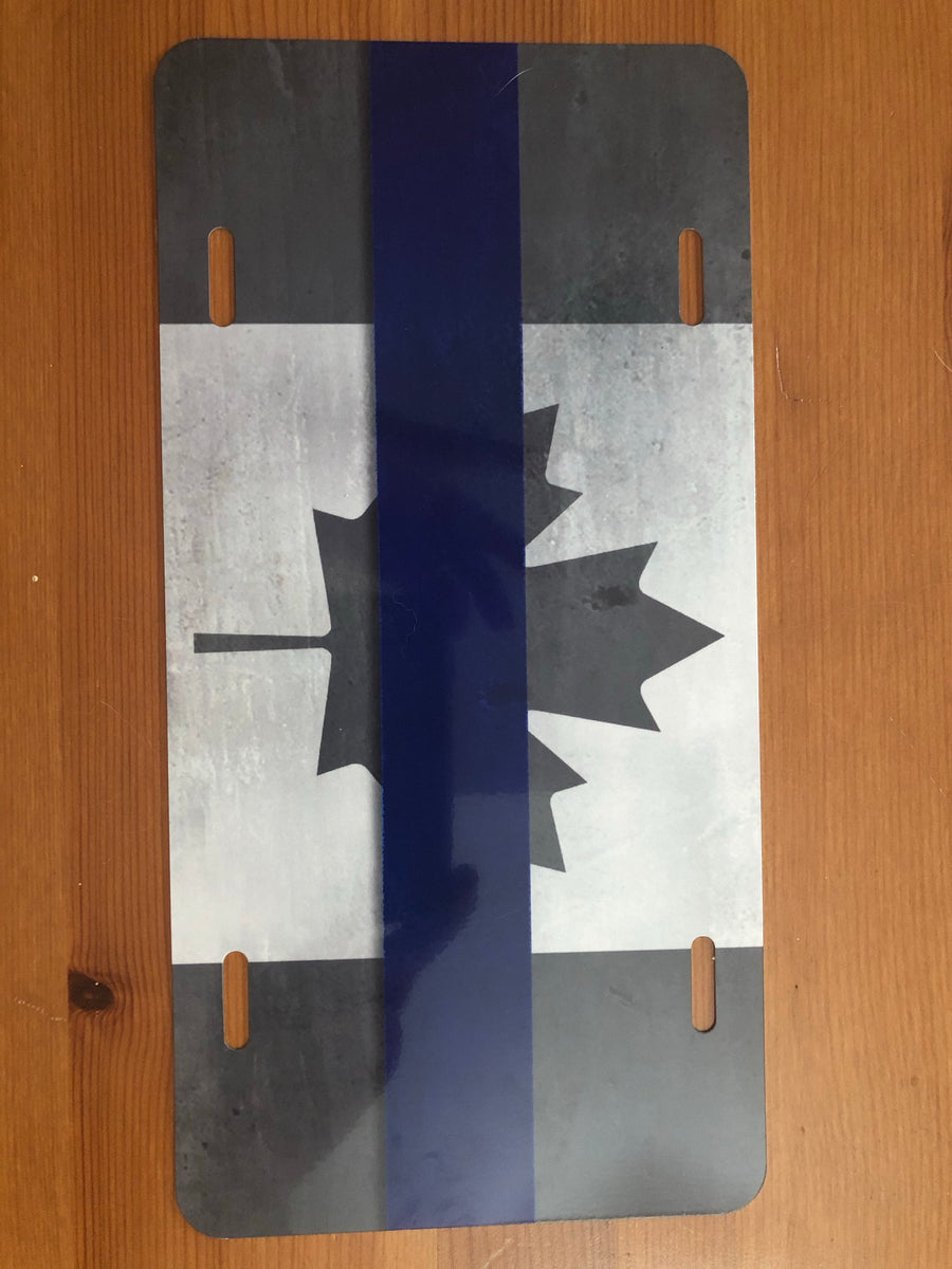 Thin Blue Line Canada Subdued Flag Aluminum License Plat – The Thin ...