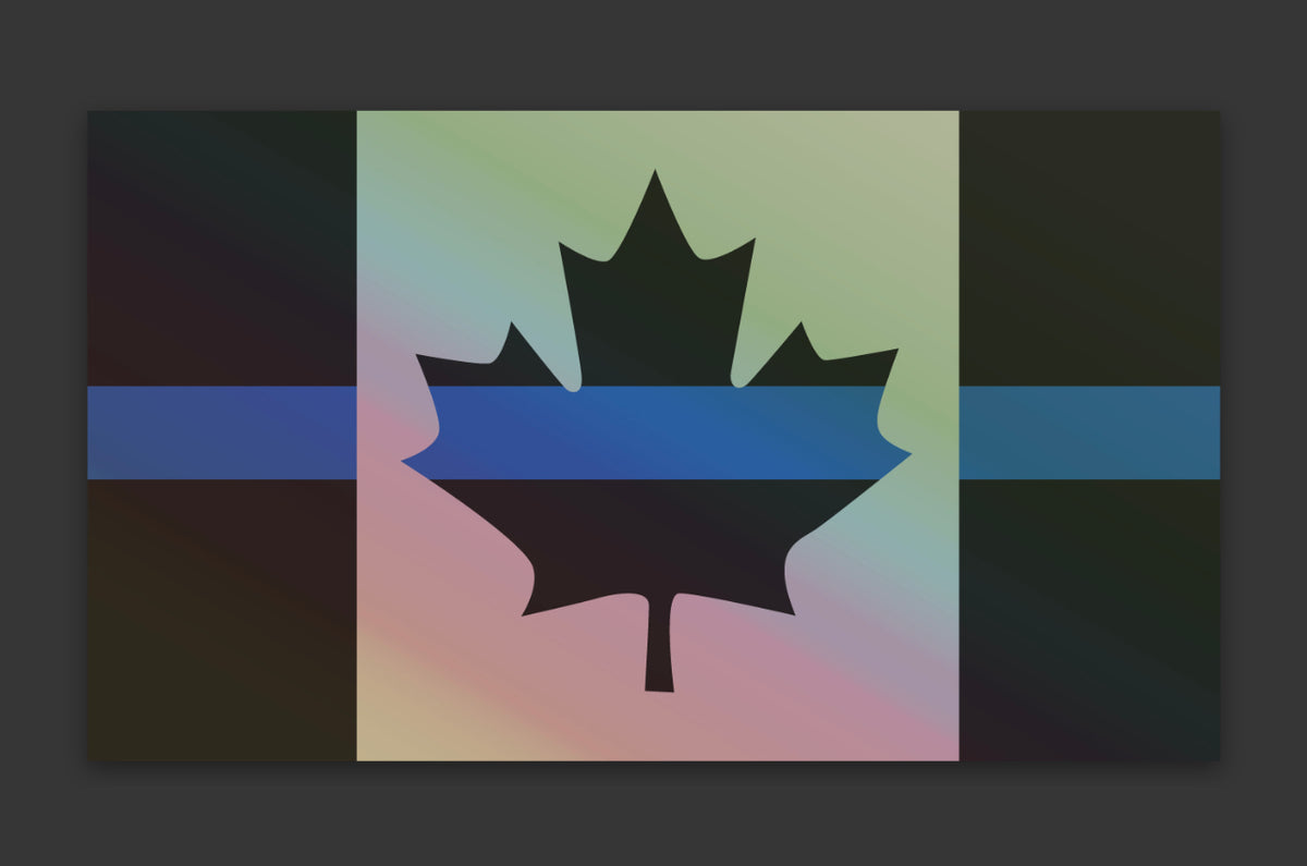 Classic Thin Blue Line Canadian Flag Sticker / Decal ( 3" Regular and ...