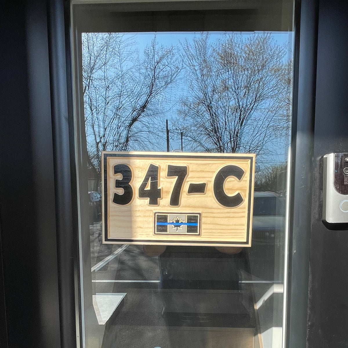 Beautiful Thin Blue Line Wood Address Plaque – The Thin Blue Line Canada