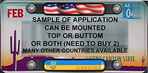 Thin Blue line Flag Chrome Emblem Screw On car License Plate Decal ...