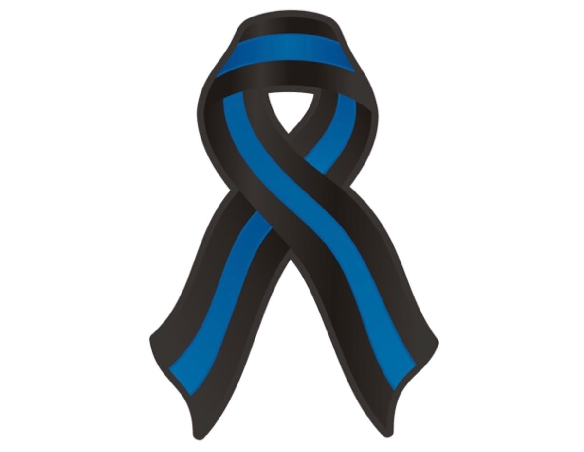Thin Blue Line Ribbon Decal Police Sheriff Memorial 3 “ Vinyl Sticker ...